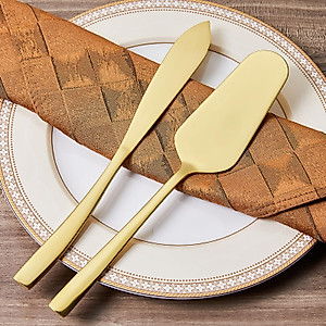 AW BRIDAL Gold Wedding Cake Knife and Server Set, Cake Cutting Set Pie Pastry Servers for Parties Events Bridal Shower Anniversary Engagement Gifts