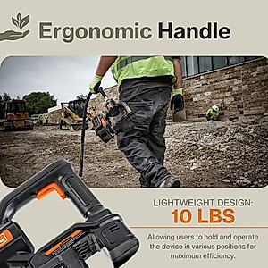 SuperHandy Concrete Vibrating Power Tool, 13k VPM, 4.9’ Ft Flex Hose Immersion Shaft, Cement Vibrator, Cordless Handheld 48V 2Ah Battery, Brushless Motor - Remove Air Bubble, Level & Mix Concrete