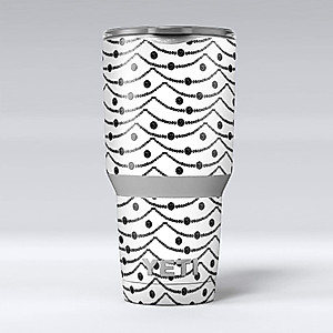 Design Skinz Slate Black Tiny Hearts on Powerlines - Skin Decal Vinyl Wrap Kit Compatible with The Yeti Rambler Cooler Tumbler Cups