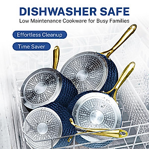 Granitestone 10 Inch Non Stick Frying Pans Nonstick Frying Pan Skillet Nonstick Pan, Large Non Stick Pan, Induction Pan, Kitchen Pans, Cooking Pan, Ceramic Pan for Cooking, Dishwasher Safe, Navy Blue