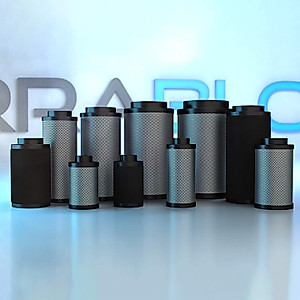 TerraBloom 4" x 12" Carbon Filter for Grow Tent - 46mm Charcoal Carbon Air Filter - Maximize Airflow with 200 CFM - Premium Carbon Air Filter & Charcoal Filter for Homes & Commercial Applications