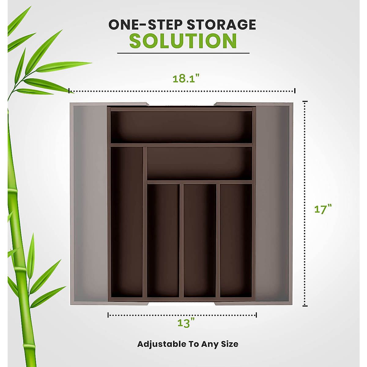 Utopia Kitchen Silverware Organizer, Expandable Bamboo Utensil Drawer Organizer, Kitchen Drawer Organizer, Silverware Organizer for Cutlery, Utensils, Flatware Holder (6-8 Slots, Brown) Pack of 1