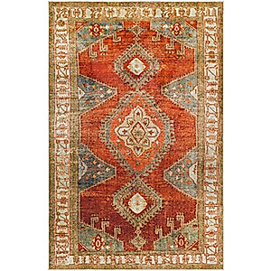 Artistic Weavers Leupp Washable Medallion Area Rug, 5' x 7'6", Red/Orange