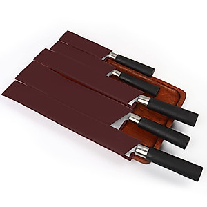 Knife Sheath, Knife Guard, Knife Sleeve, Knife Holder Sleeve, Waterproof Knife Covers,Professional Knife Edge Guard,Universal Blade Covers,Set Of 6 (Brown)