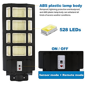 SUN NEED Solar Street Light,400W Solar Street Lights Outdoor Dusk to Dawn Motion Sensor with Remote Control IP67 Waterproof Solar Outdoor Light for Parking lot Backyard Street Garden etc