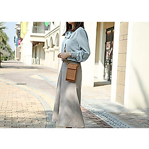 MKF Crossbody Cellphone Handbag for Women Wallet Purse – PU Leather Multi Pockets Clutch Bag, Wristlet Strap Mustard