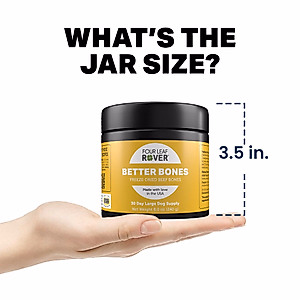 Four Leaf Rover Better Bones - Dog Calcium Supplement with Phosphorus and Vitamin D for Joint, Teeth and Bone Health Support - Pure Grass-Fed Australian Beef Bone - Vet Formulated - Made in The USA