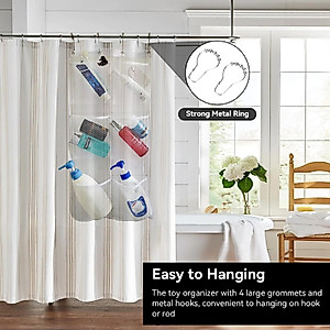 Gsycle 2PCS Shower Caddy, Mesh Shower Organizer Hanging Bathroom Storage Organizer Toy Organizer with 6 Pockets for Bathroom Bedroom(White)
