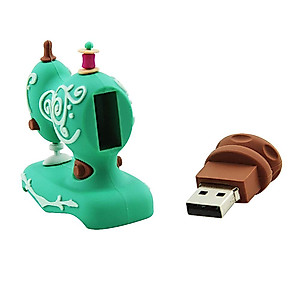 Novelty Cute 32GB USB 2.0 Flash Drives Vintage Sewing Machine Shape Pen Drive Memory Stick Thumb Drive Pendrive Jump Drive Zip Drive U Disk for PC and Mac, Embroidery and Sewing Machine