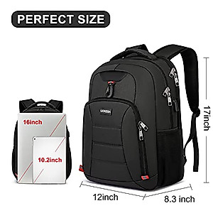 Laptop Backpack 15.6 Inch School Backpack for Teen Boys, Travel Backpack Large Water Resistant College Backpack Bookbag for Men Women with USB Charging Port, Black
