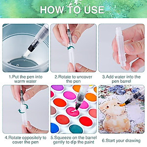 AROIC 65 Pieces Watercolor Paint Set，36 Colors Watercolor，10 Brushes，3 Refillable Water Brush Pens，16 Page Pad（8.5 * 5.5in），Profesional Watercolor Kit for Kids, Adults, Beginners