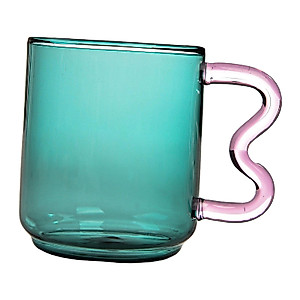 SM SunniMix Borosilicate Glass Mug Water Tumbler Cup Drinkware with Creative Ear Handle 15oz/450 Mugs for Christmas Thanksgiving Gift Kitchen Office, Green