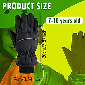 Newcotte USB Heated Gloves Electric Winter Gloves for Kids and Baby Snow Ski Gloves Waterproof Warm Gloves Boys Cold Weather Gloves (Black, 7-10 Years)