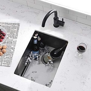 Bar Sink Undermount 12x16 Black -Wesliv 12 Inch Black Undermount Bar Sink Small Wet Bar Sink 16 Gauge Stainless Steel Single Bowl Bar Sink with Bottom Grid