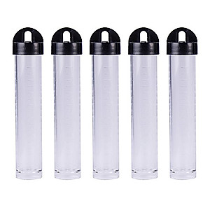 BENECREAT 30 Pack 0.85oz Clear Plastic Tube Bead Containers Liquid Containers with Black Screw-Top Lid & Cylindrical Bottom, Easy to Stand and Place (Diameter 0.78"/ Length 4.13")