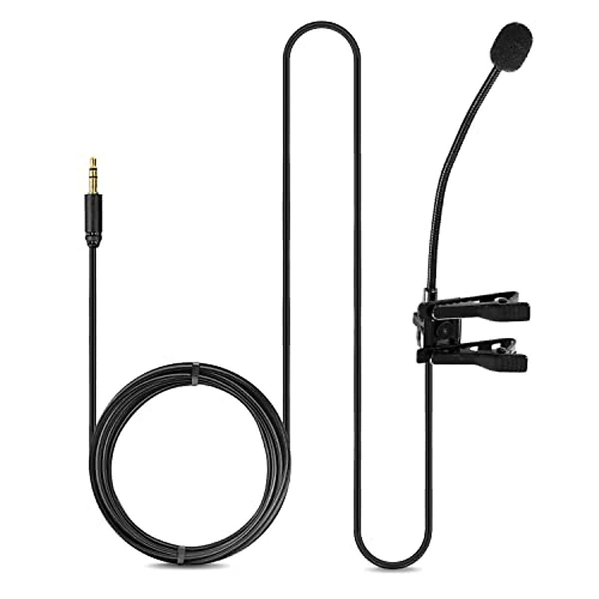 Movo ACM400 Flexible Gooseneck Omnidirectional Microphone for Motovlogging Moto Vlog Action Cam Helmet Mic - Clip on Microphone for Motorcycle Vloggers - Compatible with GoPro Media Mod