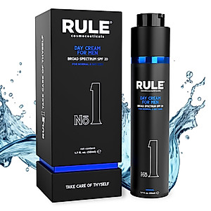 RULE COSMECEUTICALS - No.1 Day Cream, Face Moisturizer for Men, SPF 20, 10-in-1 Men’s Face Cream, Sunscreen for Normal to Dry Skin, Men’s Grooming, Collagen, Vitamin B, C, E, 50 mL