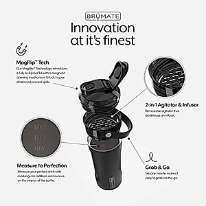 BrüMate MultiShaker Blender Shaker Bottle | 100% Leakproof Insulated Stainless Steel Shaker Bottle | Protein Shaker Bottle, and Pre Workout Bottle for the Gym | 26oz (Denim)