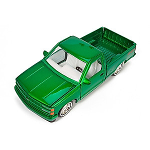 All Star Toys 1992 Chevy 454SS Pickup Lowrider Truck Candy Green 1/24 Diecast Model Motormax Get Low 79036 Exclusive