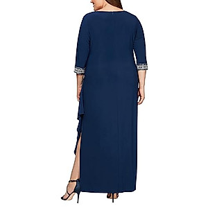 Alex Evenings Women's Dress with Keyhole Cutout (Petite and Regular), Cobalt, 8P
