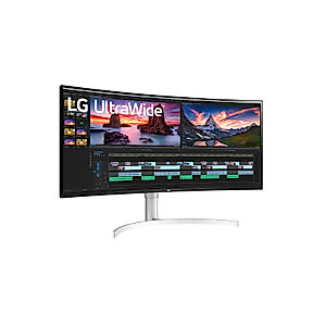 LG 38BN95C-W 38 Inch UltraWide QHD+ IPS Curved Monitor with Thunderbolt 3 Connectivity, White/Silver (Renewed)