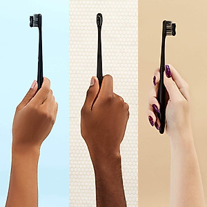 Hello Charcoal Infused Soft Bristle Toothbrush, Black, BPA Free, Vegan, Plant Based Handle, 1 Count (Pack of 6)