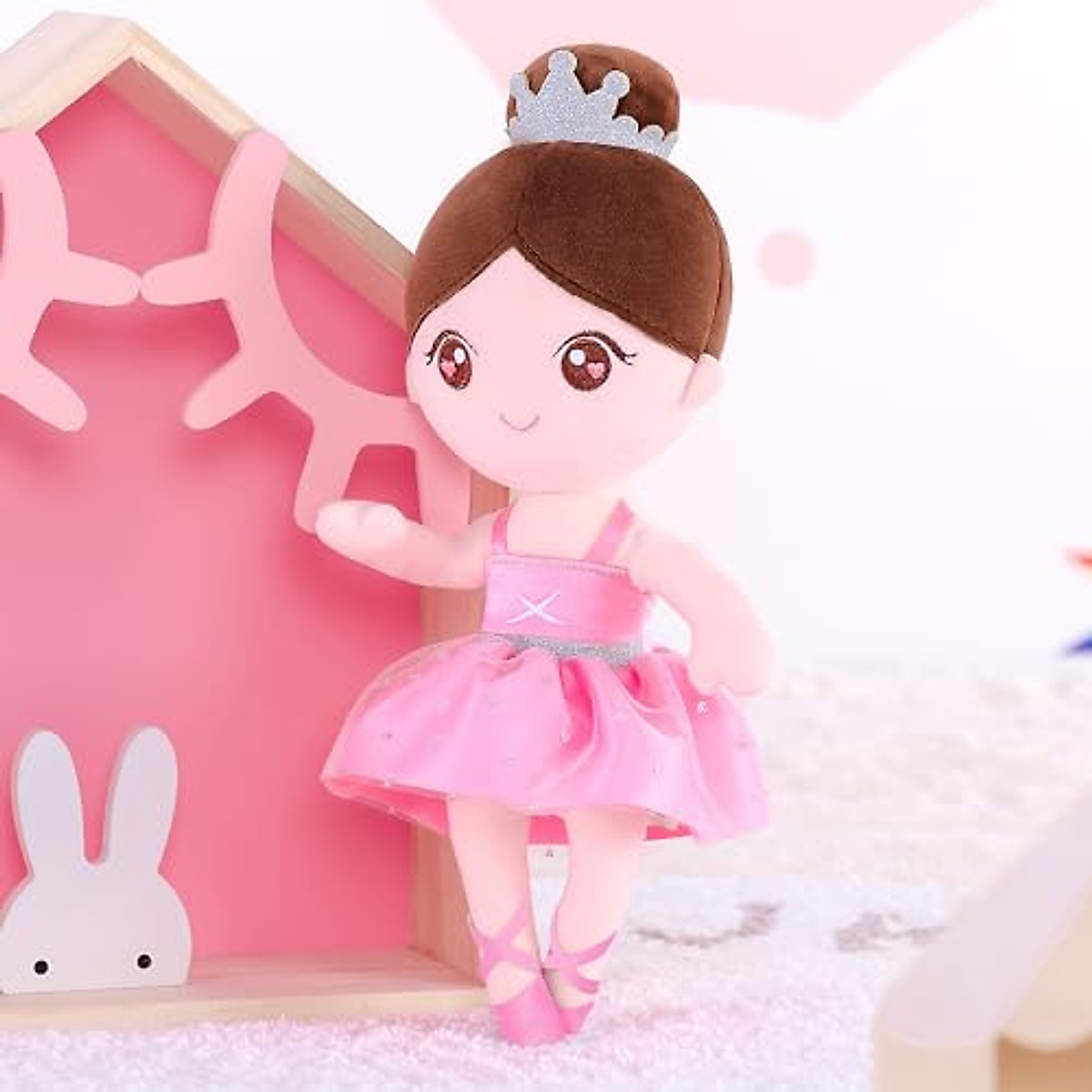 Gloveleya Baby Girl Gifts Dolls Soft Plush Toy Ballet Girl Doll Light Pink 13"…