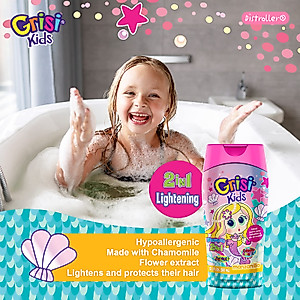 Grisi Kids Chamomile Shampoo, Cleansing, Conditioning, Girls Shampoo with Chamomile Extract, Lightens Naturally, Paraben-Free, Hypoallergenic, 2 Pack, 10.1 Fl Oz Each, 2 Bottles