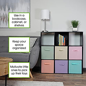 7Penn Basket Cube Storage Bins - 6pk Pastel 10in Square Collapsible Fabric Storage Cubes Organizer Bins for Playroom