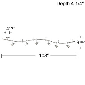 Pro Track Track Light Fixture - 6 Head Light, Brushed Nickel, Adjustable Monorail Modern LED Track Light for Ceilings, Kitchen Islands, Bedrooms, Foyers, and Living Rooms - 108" Wide, 9 1/4" High