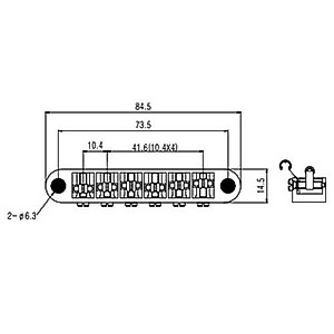 Tune-O-Matic Bridge w/Roller Saddles for Epiphone Les Paul, SG, ES, Dot, Chrome Color