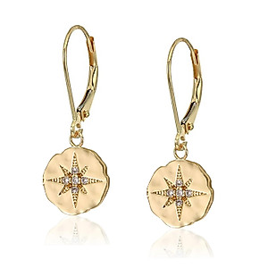 Retirement Gift for Women • Enjoy the Next Chapter • Diamond Starburst Earrings • Congratulations • You'll be Missed • Be Proud of the Difference You Have Made Yellow Gold