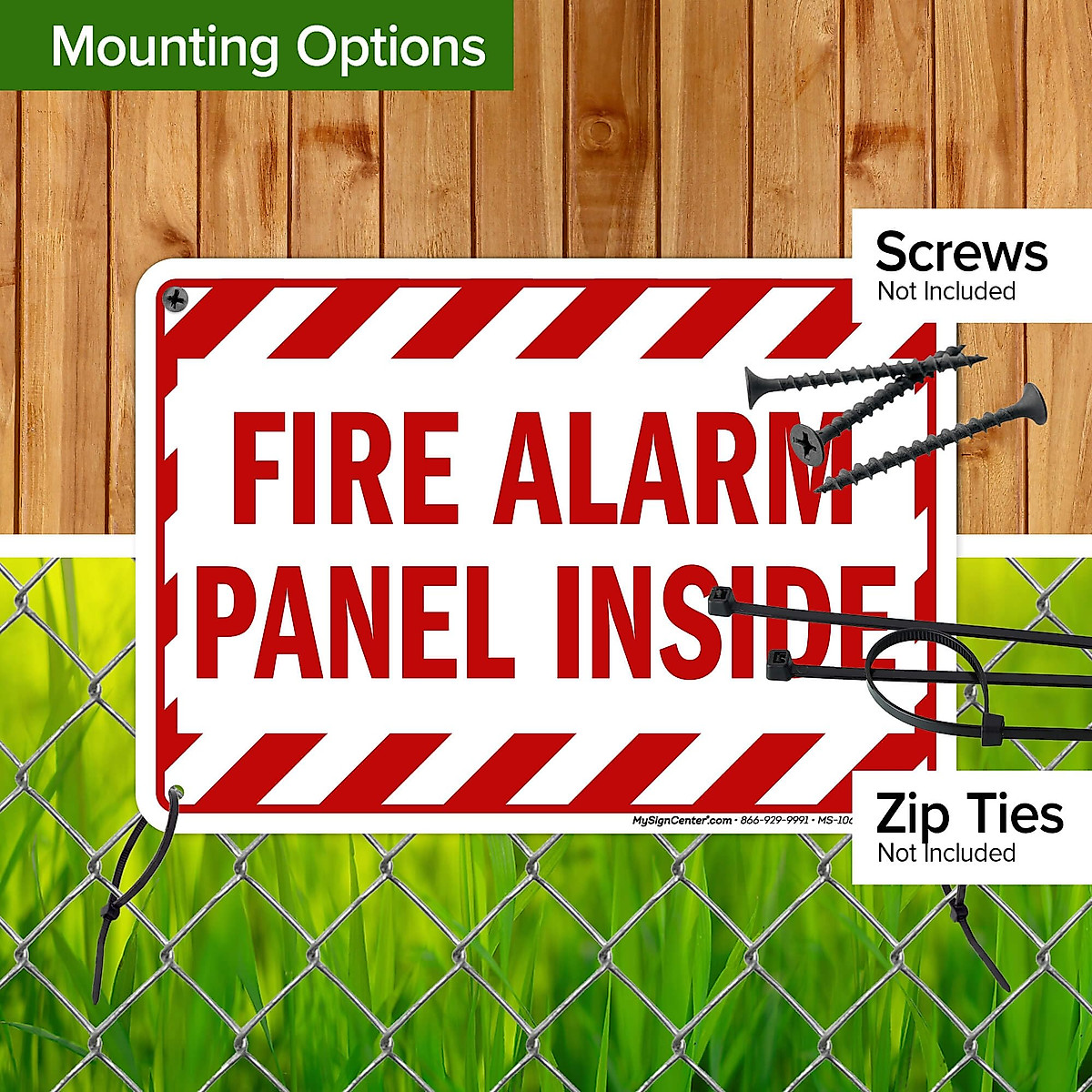 Fire Alarm Panel Inside Sign, 10x7 Inches, Rust Free .040 Aluminum, Fade Resistant, Made in USA by My Sign Center
