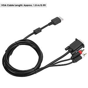 VGA High Definition Cable, Flexible Wear‑Resistant Audio Conversion Cable, VGA Cable with Audio Converter, for DC