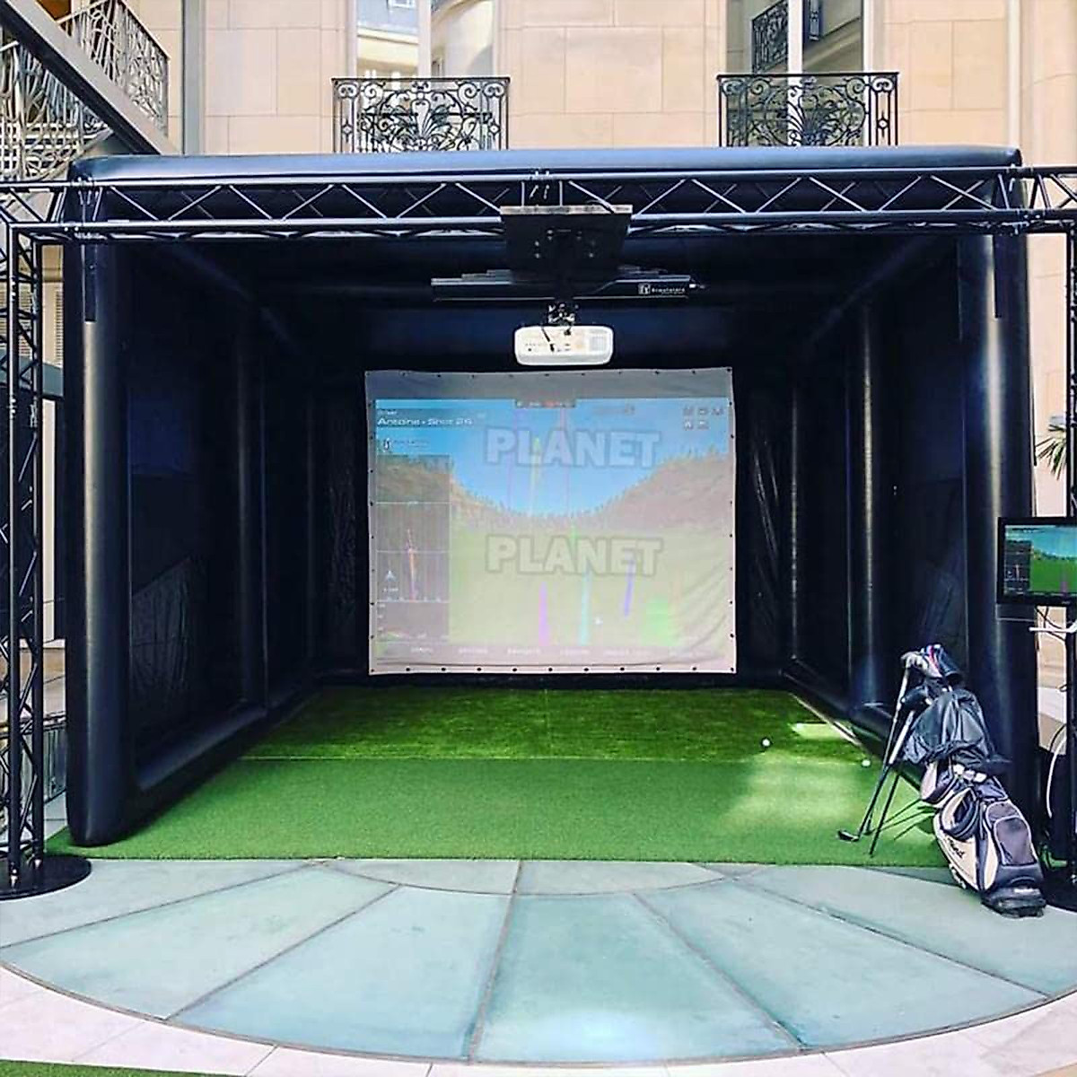 Golf Simulator Inflatable Golf Simulator with Screen Projector Shooting Tent (Inner Size: 11.8 * 9.84 * 9.84 ft)