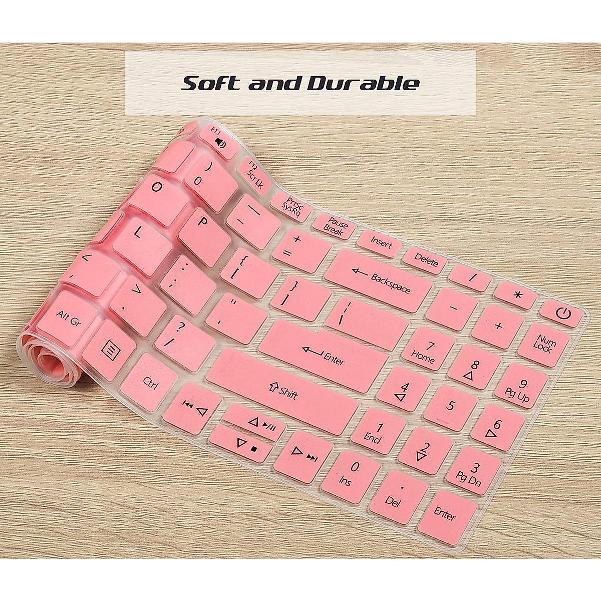 Keyboard Cover Skin for 15.6" Acer Aspire 3 A315-54 A315-55 A315-56 A315-57 A315-58, Acer Aspire 5 Slim 15.6 inch A515-45 A515-56 A515-46 A515-43 A515-54 A515-54G A515-55 A515-55T/55G, Pink
