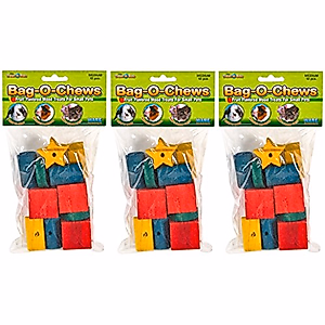 Ware Manufacturing (3 Pack) Pine Wood Bag-O-Chews Small Pet Treat (Medium - 12 ct. Per Pack)