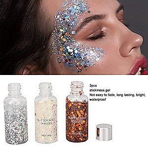 Glitter Body Gel, Glitter Set with Glitter Body Gel Stick for Party