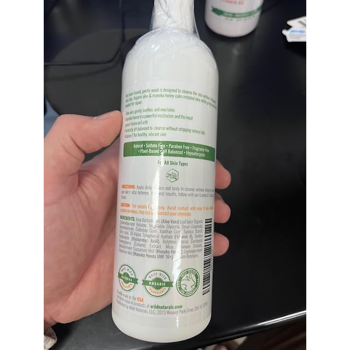 Wild Naturals Organic Body Wash – Moisturizing & Exfoliating Wash for Sensitive, Dry, Itchy Skin – Hydrating Hypoallergenic Body Wash for Men & Women