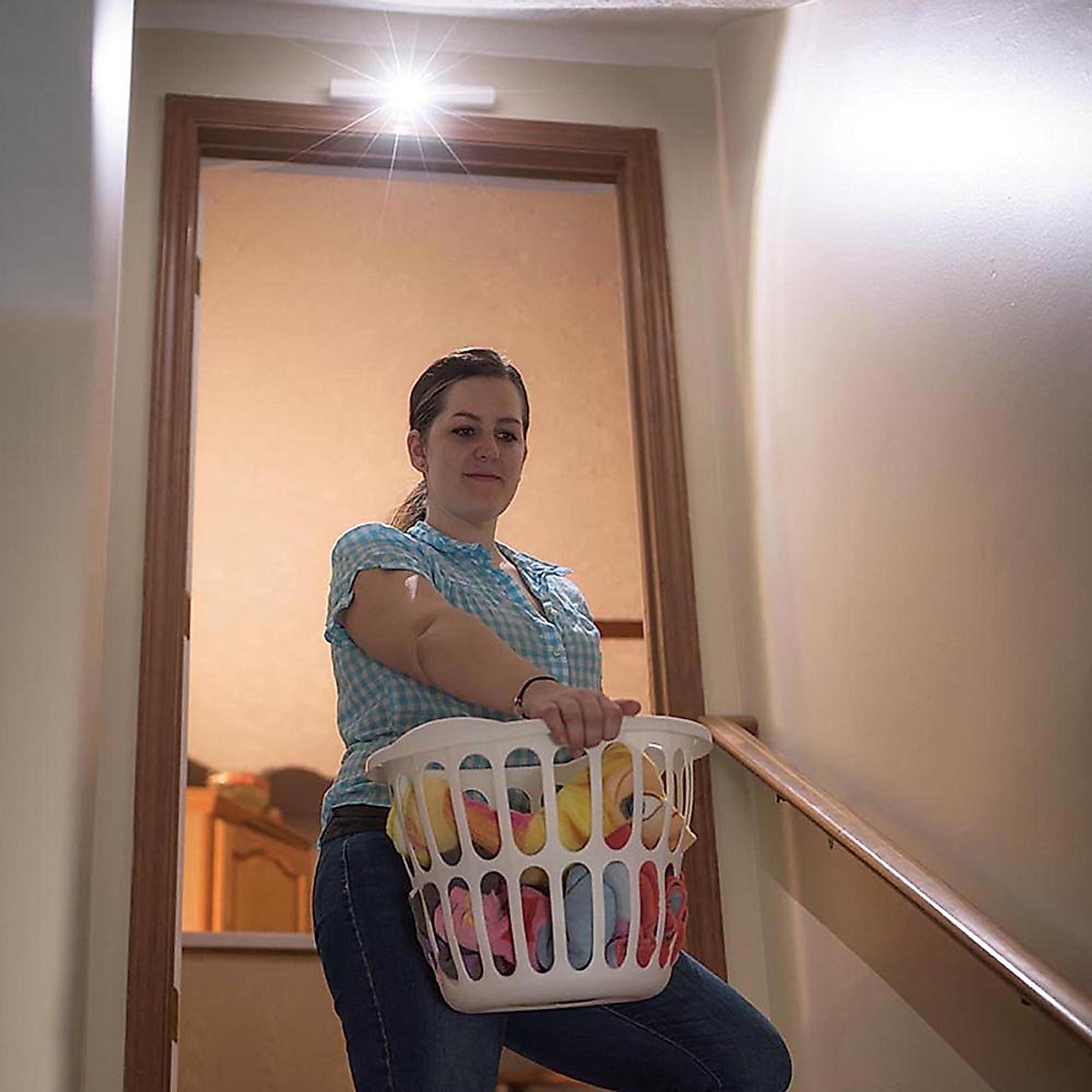 Beams MB970 100 Lumen LED Wireless Battery Powered Motion Sensing Indoor/Outdoor Slim Safety Light, 1-Pack, White