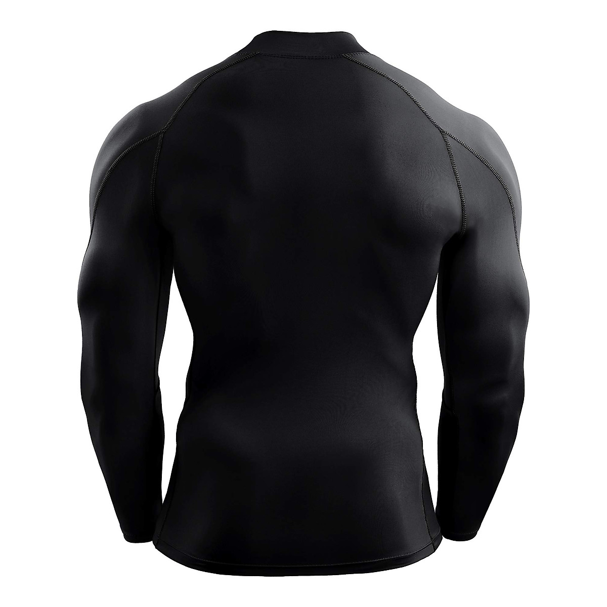 NELEUS Men's Compression Shirts Dry Fit Long Sleeve Mock Neck Shirts,3 Pack,5059,Black/Grey/Navy Blue,US S,EU M