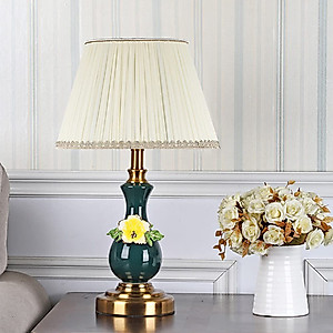 Creative Glazed Ceramic Table Lamp American Pastoral Bedroom Bedside Lamp Large Table Lamps for Living Room Coffee Table Desk Lamp Desk Night Lamp