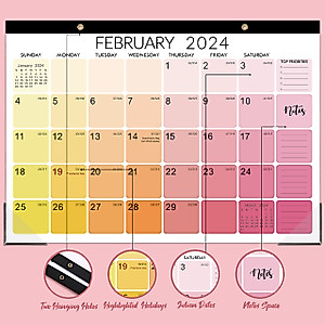 2023 Desk Calendar - Large Desk Calendar 2023, 12'' x 17'', January 2023 - December 2023, Cut-line for Tearing Off, 2 Corner Protectors & Hanging Holes, Perfect Desk/Wall Calendar for You