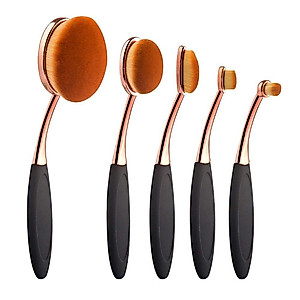 Yoseng Oval Foundation Brush 5 Pcs Toothbrush makeup brushes Fast Flawless Application Liquid Cream Powder Foundation