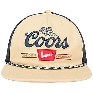 H3 Sportgear Coors Banquet Golden Colorado Logo Rope Low Mesh Adjustable Snapback Hat, Black/Tan