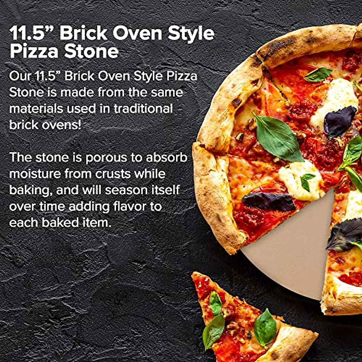 Nuwave Heavy-Duty Cordierite Pizza & Baking Stone, Heat Resistant up to 1472°F, Great for Indoor Electric Ovens, Outdoor Gas, Wood Fire Grills, BBQ Grilling, & NuWave Bravo XL, Fits Most Frozen Pizzas