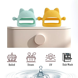 KRYHONVA Cat Glove Silicone Baby Teething Toy for 6month-3year Infants, Baby Chew Toys for Sucking Needs, Hand Pacifier for Breast Feeding Babies, Car Seat Toy for New Born