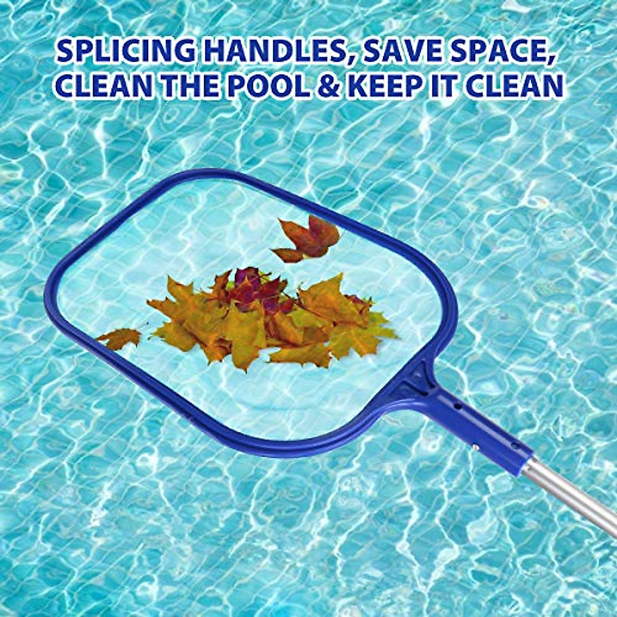 SubClap Portable Pool Vacuum - Spa Jet Vacuum Cleaner with Pole & Skimmer Net for Above Ground & Inground, Telescopic Pole Rake Leaf Skimmer Clean Swimming Pool Hot Tub with Net Bag (No Garden Hose)