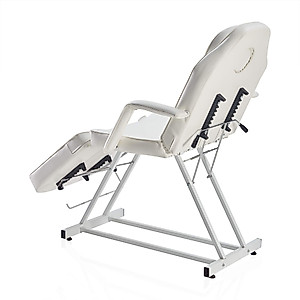 BELLAVIE Adjustable Table Chair Salon Bed for Professional Massage Facial Lash Beauty Treatment Spa Tattoo Eyelash Microblading Esthetician Equipment - White