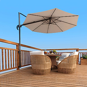 Meruzy Patio Umbrella Holder Mount, Stainless Steel Outdoor Umbrella Base Umbrella Clamp Bracket for Deck Railing, Mount to Deck, Balcony or Courtyard (Fit Max OD 2 inch)